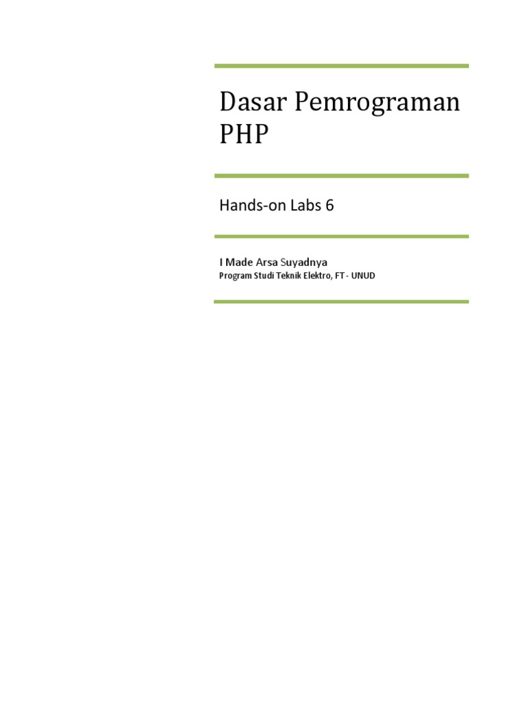 Modul 6 Dasar Pemrograman PHP | PDF