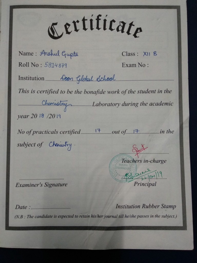 Chemistry Practical (Part 1) | PDF