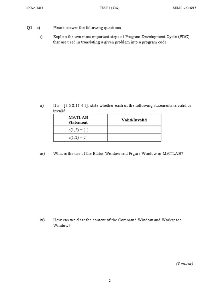 Computer Programming Test Utm | PDF | Matrix (Mathematics) | Vector Space
