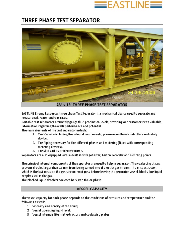 48" X 15' Three Phase Test Separator | PDF | Soft Matter | Statistical ...