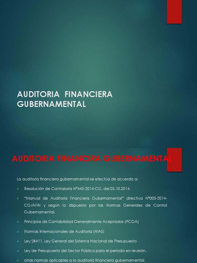 Auditoria Gubernamental | PDF | Auditoría | Contralor