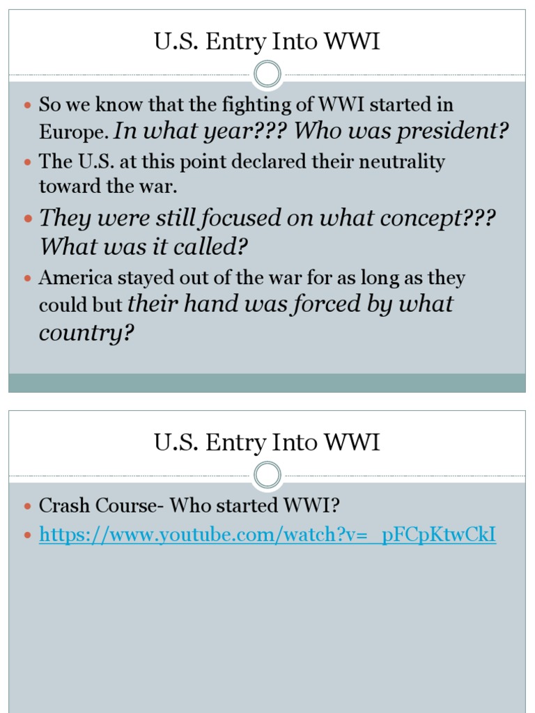 U.S Entry Into WWI | PDF | World War I | Rms Lusitania