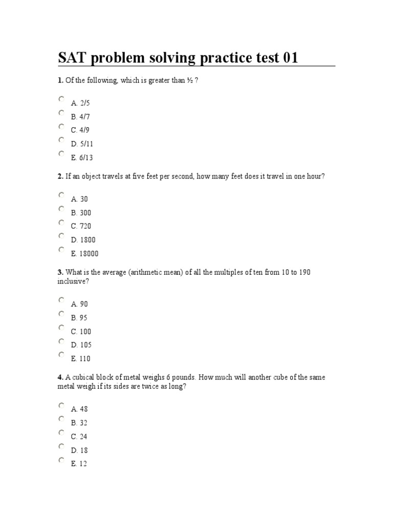 SAT Problem Solving | Download Free PDF | Area | Circle