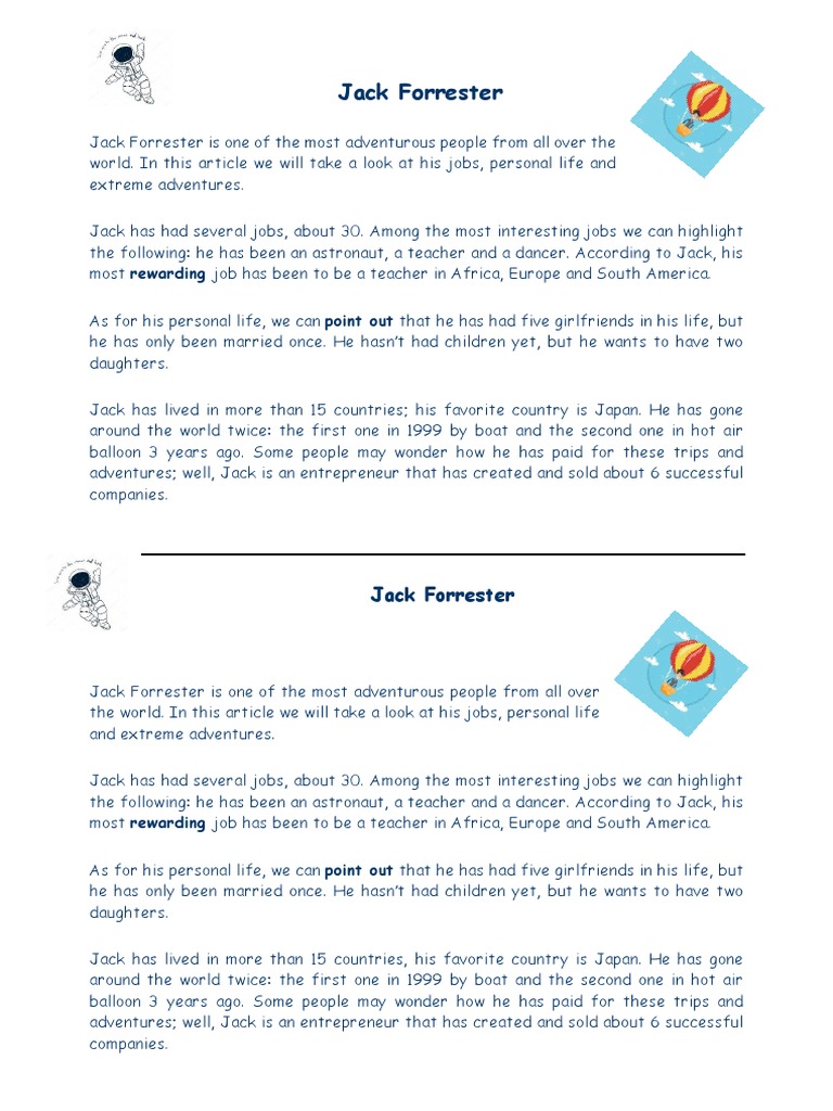 Activity Jack Forrester | PDF