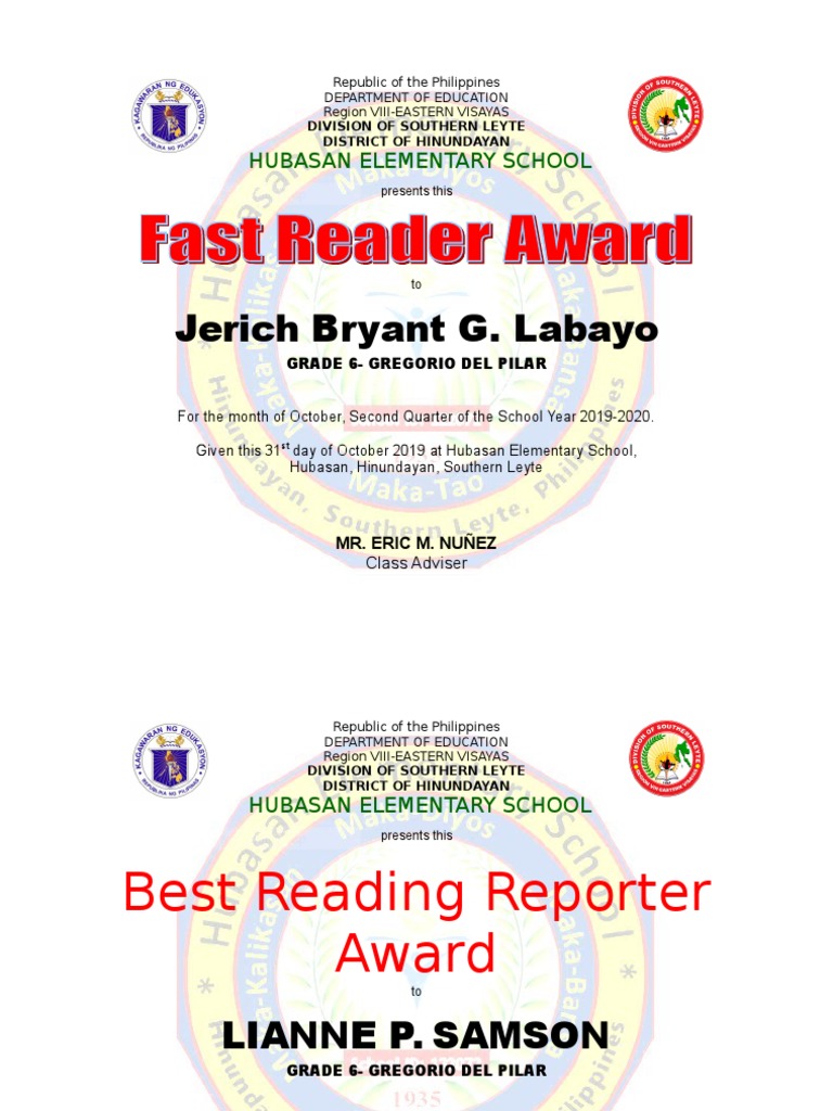 Fast Reader Award of The Month | PDF