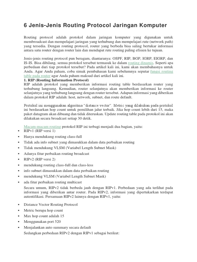 Jenis Jenis Routing | PDF