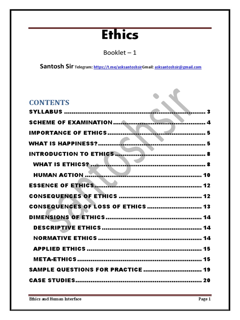 SS Ethics | PDF | Morality | Value (Ethics)