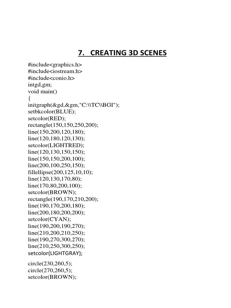 Creating 3D Scene | PDF