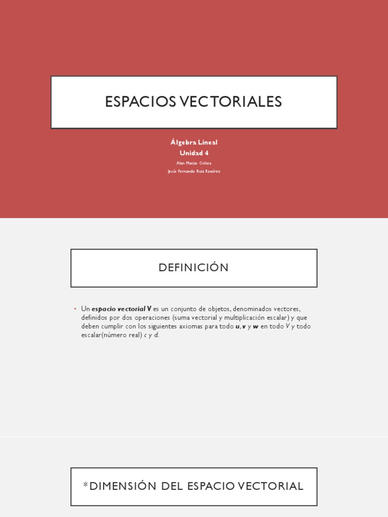 Espacios Vectoriales | PDF | Espacio vectorial | Vector Euclidiano