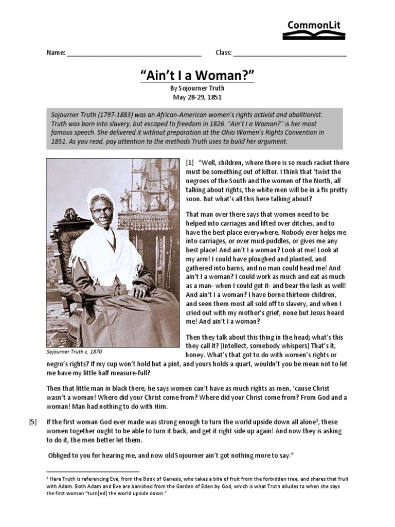 Aint I A Woman | PDF | Women's Suffrage | Adam And Eve