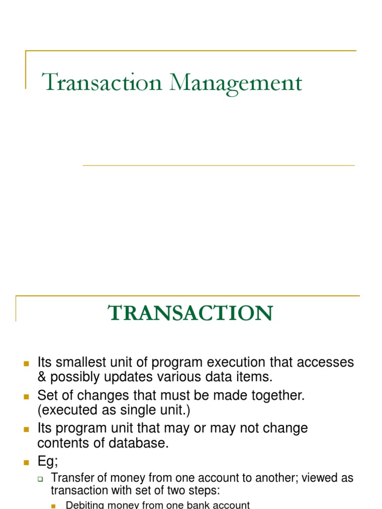 Transaction Managment Pdf Database Transaction Concurrency Computer Science