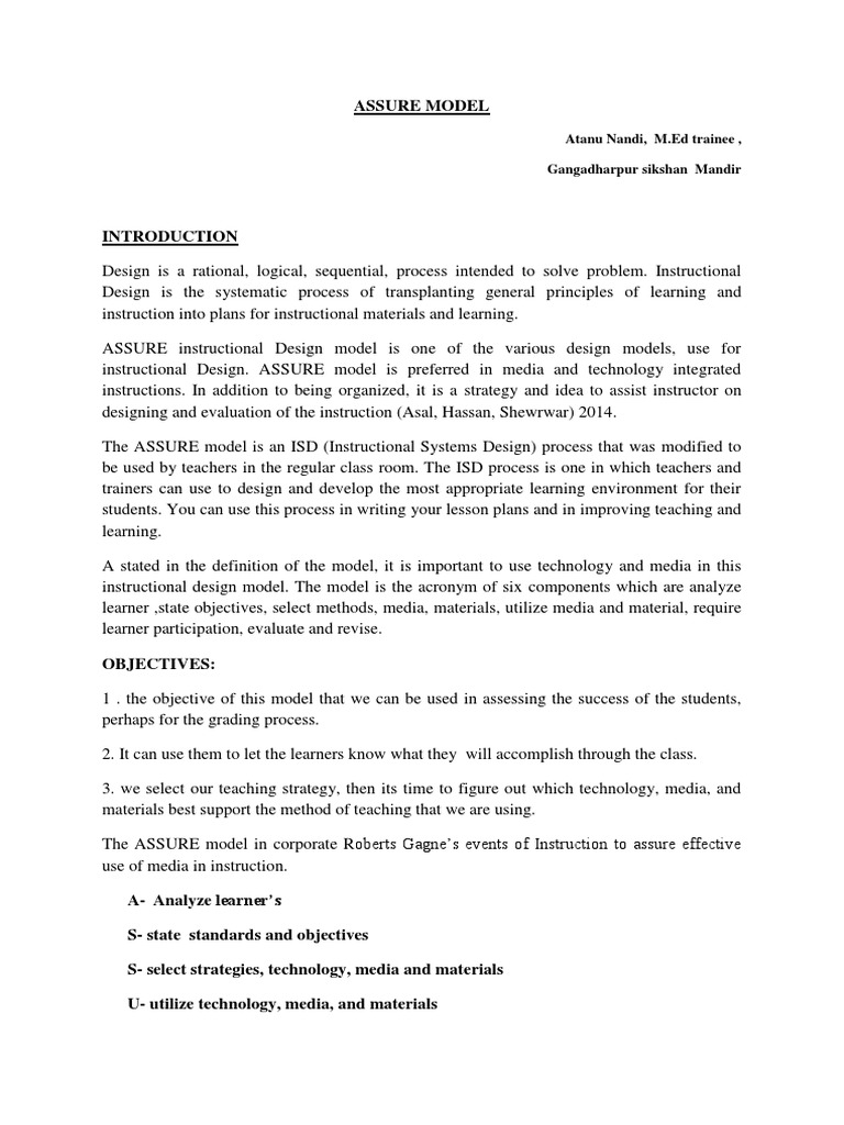 Assure Model For Learner | PDF | Instructional Design | Change