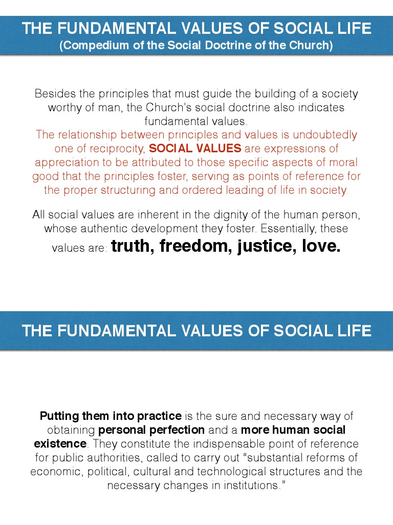 The Fundamental Values of Social Life | PDF | Value (Ethics) | Love