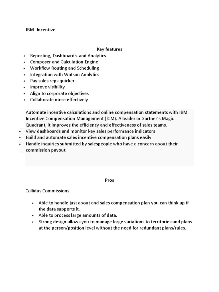 IBM Incentive Compensation Management Overview | PDF | Sales | Analytics