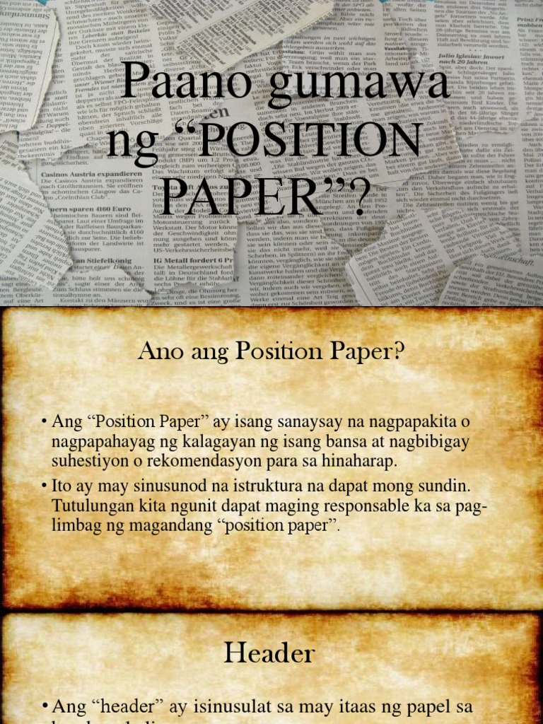 Paano Ang Paggawa NG Position-Paper | PDF
