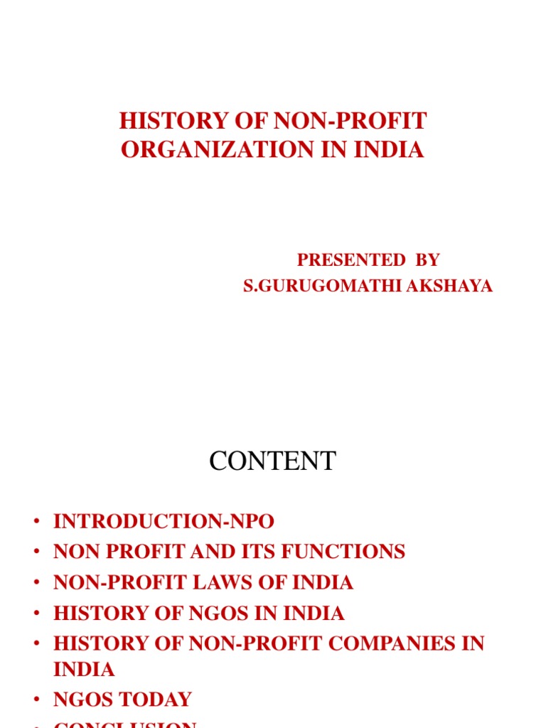 HISTORY OF NON-PROFITS IN INDIA | PDF | Nonprofit Organization | Non ...