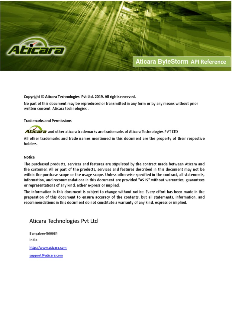 Aticara ByteStorm API Reference | PDF | Representational State Transfer ...