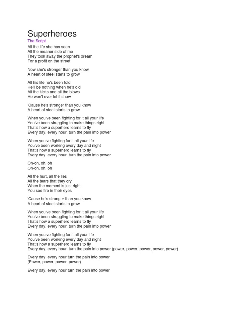Superheroes: The Script | PDF