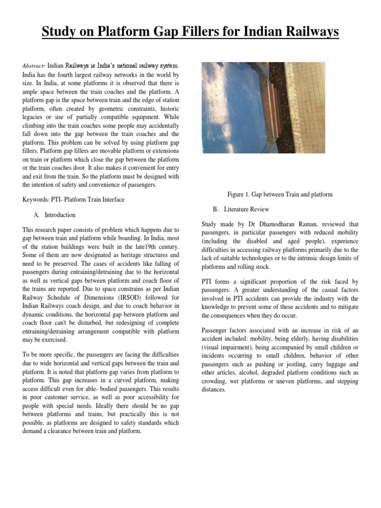 Research Paper - Study On Platform Gap Filler | PDF | Train | Rail ...