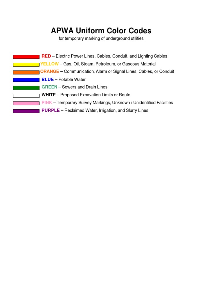 APWA Uniform Color Codes: Yellow | PDF | Emergency | Nature