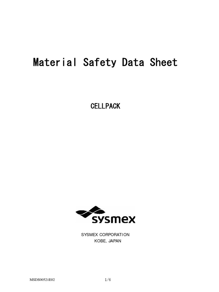 Material Safety Data Sheet: Cellpack | PDF