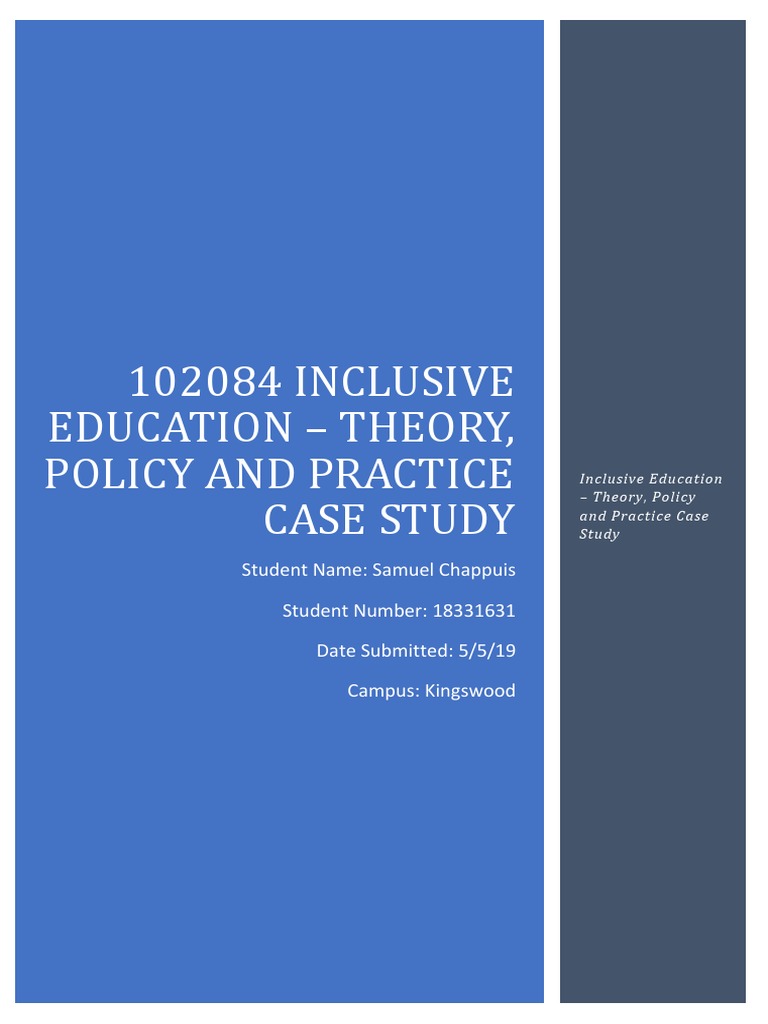 INCLUSIVE Education - Theory, Policy and Practice Case Study | PDF ...