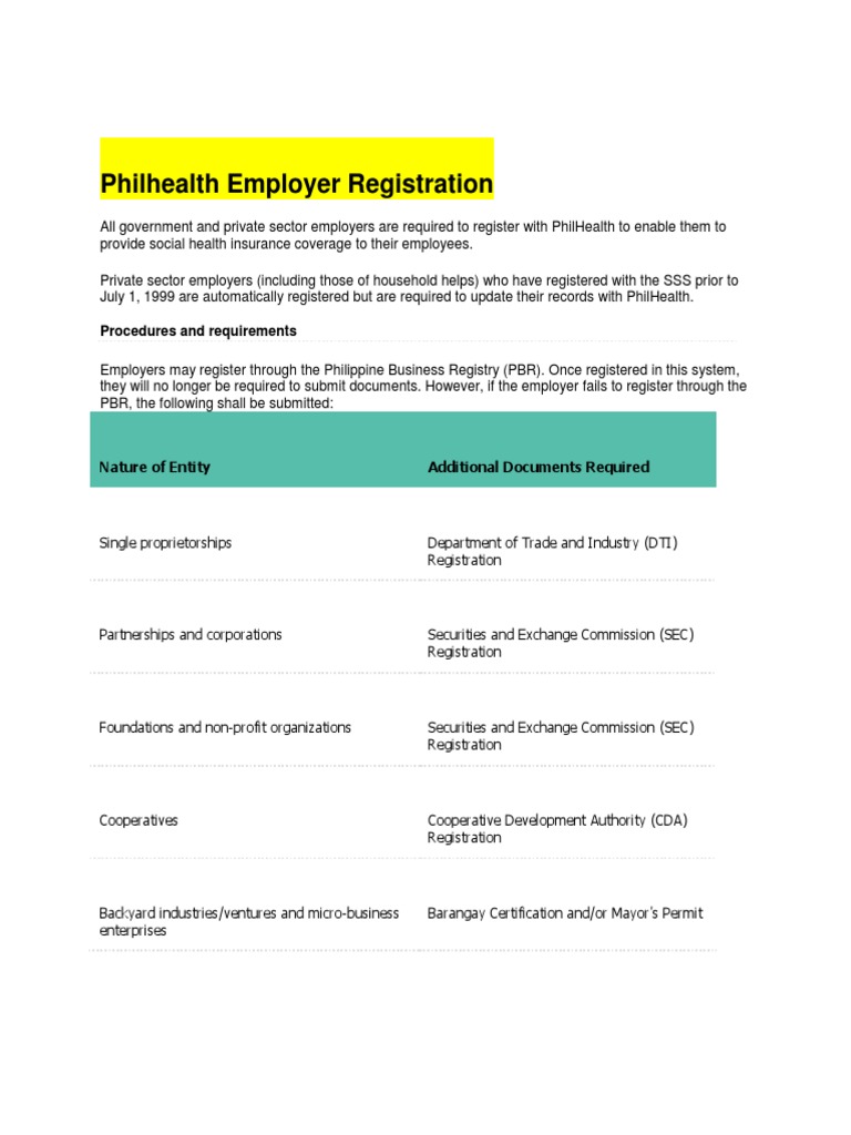 Employer Registration On Philhealth | PDF | Employment | Banks