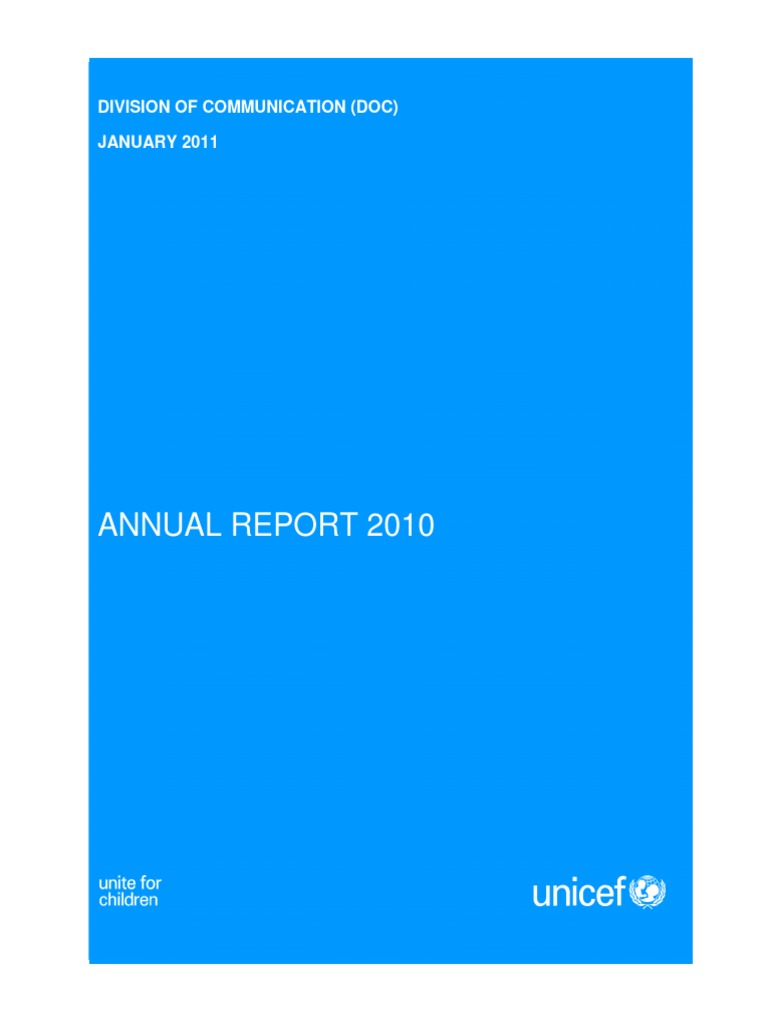 UNICEF 2010 Annual Report Summary | PDF | Millennium Development Goals ...