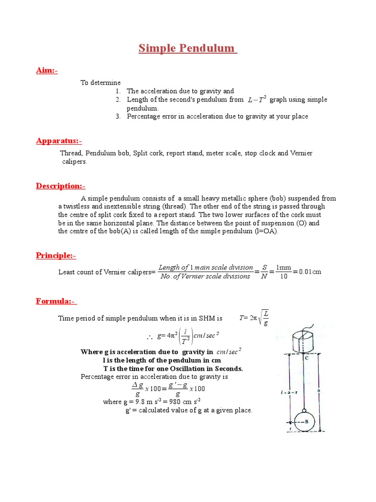 Exp - 4 Simple Pendulum PDF | PDF | Pendulum | Cartesian Coordinate System