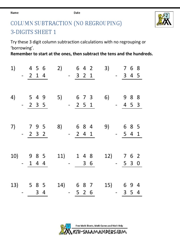 Subtraction Practice for Kids | PDF | Technology & Engineering