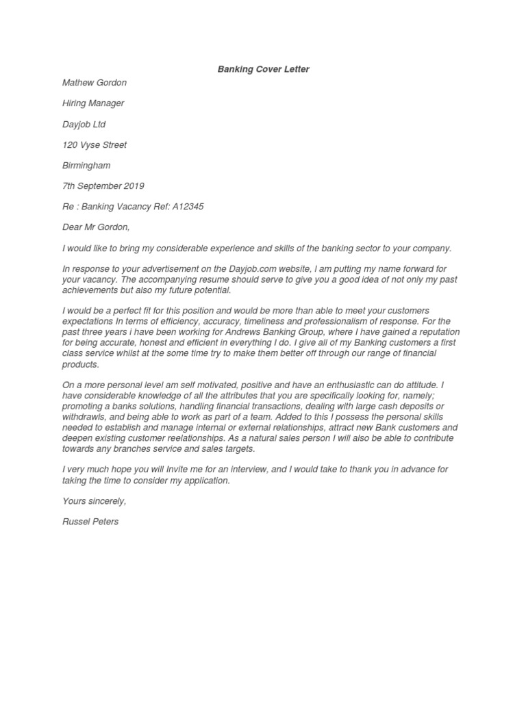 Banking Letter | PDF | Customer | Banks