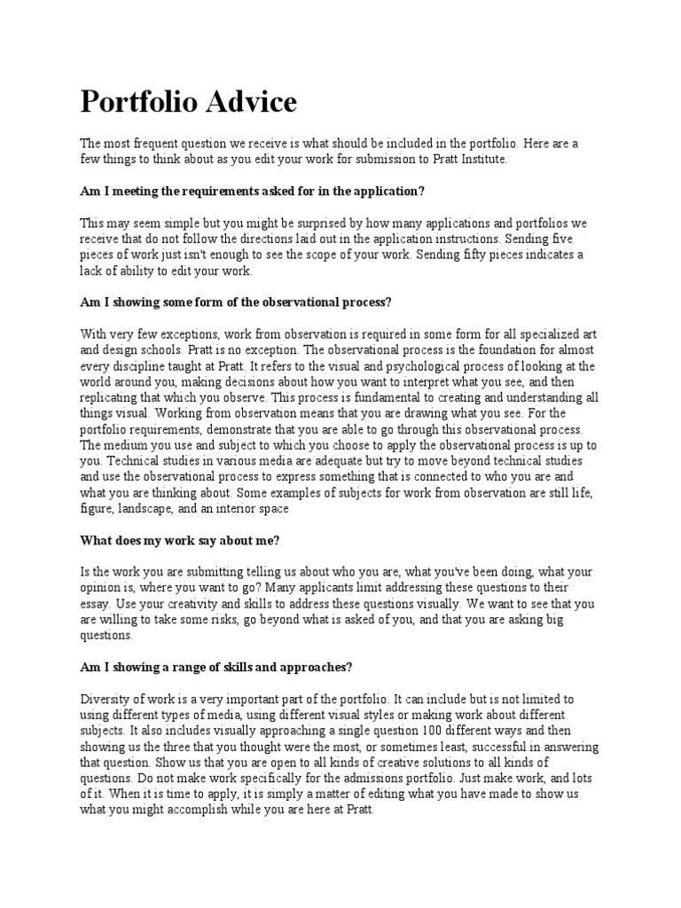 Pratt Portfolio Advice | PDF | Epistemology | Learning