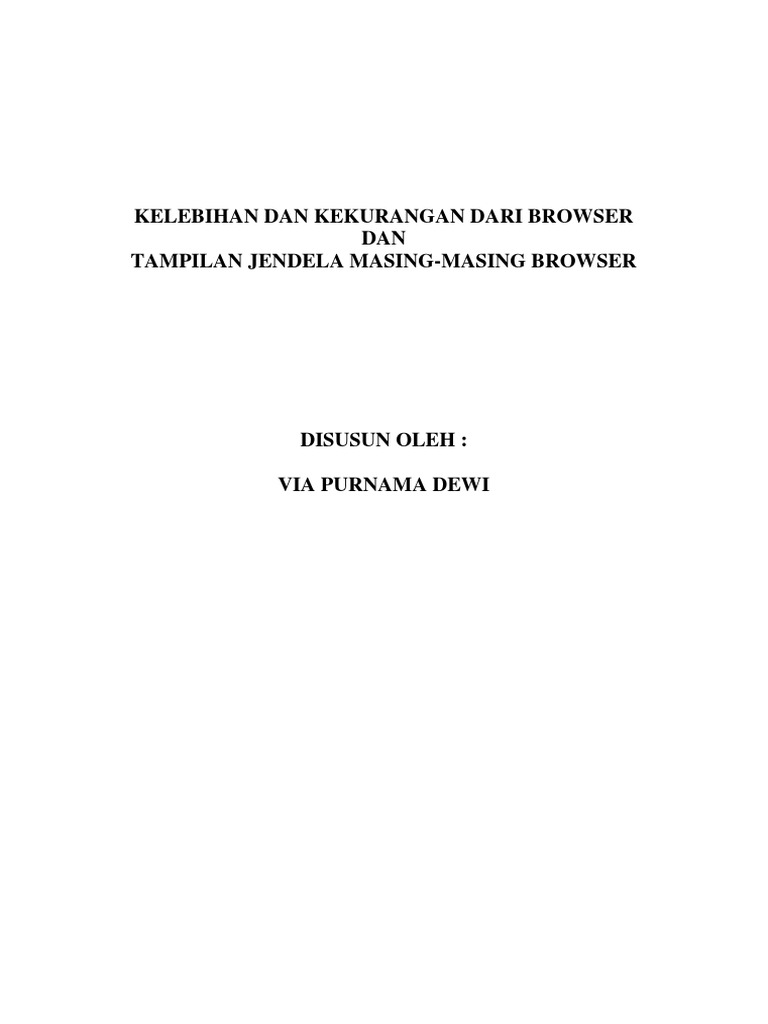 Kelebihan Dan Kekurangan Browser | PDF Kelebihan Dan Kekurangan Browser | PDF