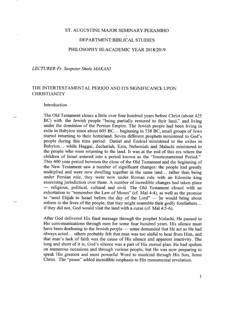 Intertestamental Period | PDF