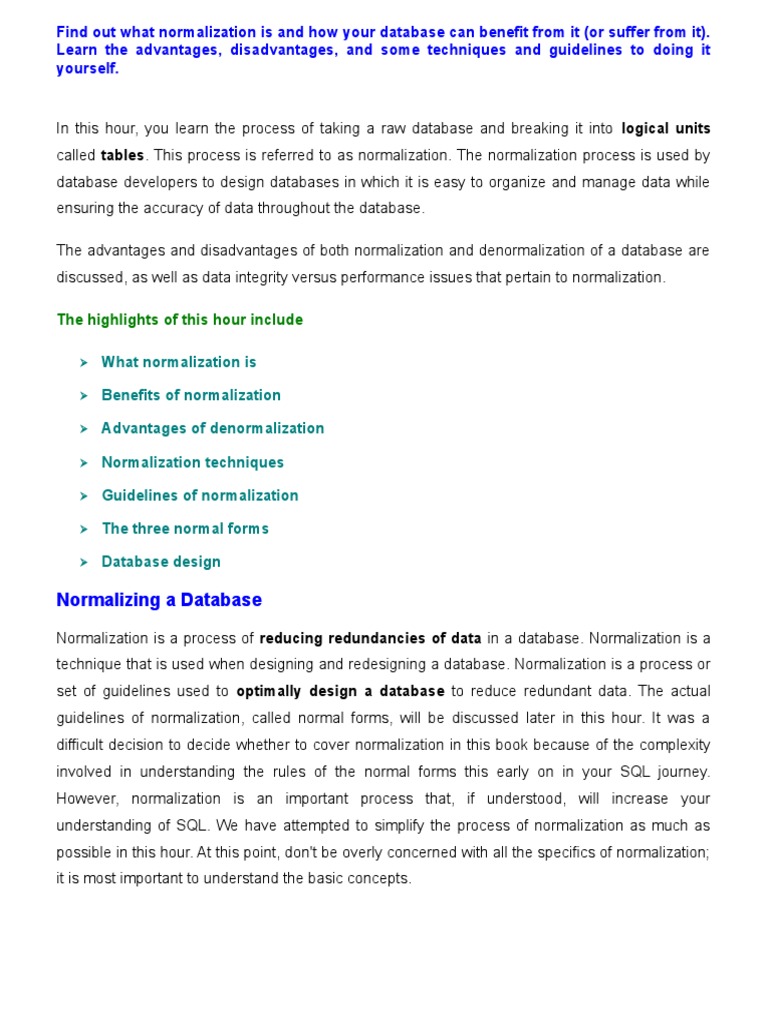 Normalization | PDF | Database Design | Databases