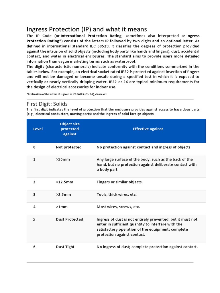 Ingress Protection PDF | PDF | Electrical Engineering | Nature