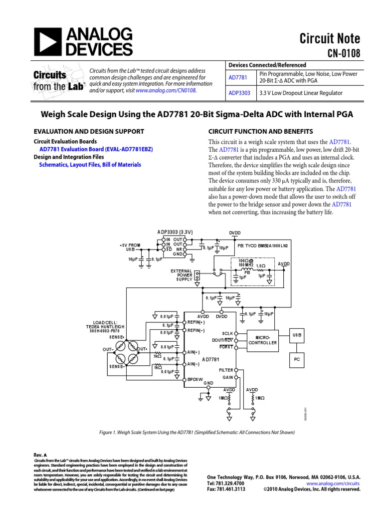 Electronic Weighing Scale Circuit Diagram PDF | PDF | Analog To Digital ...