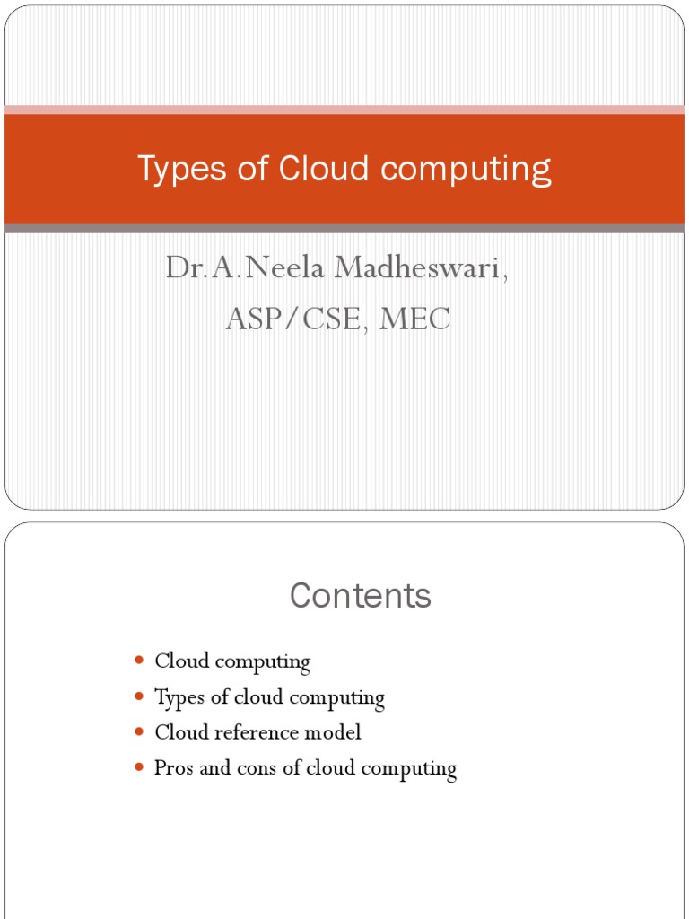 Types of Cloud Computing Explained | PDF | Software As A Service ...