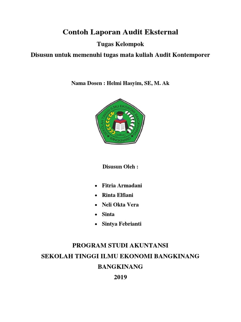 Contoh Laporan Audit Eksternal | PDF