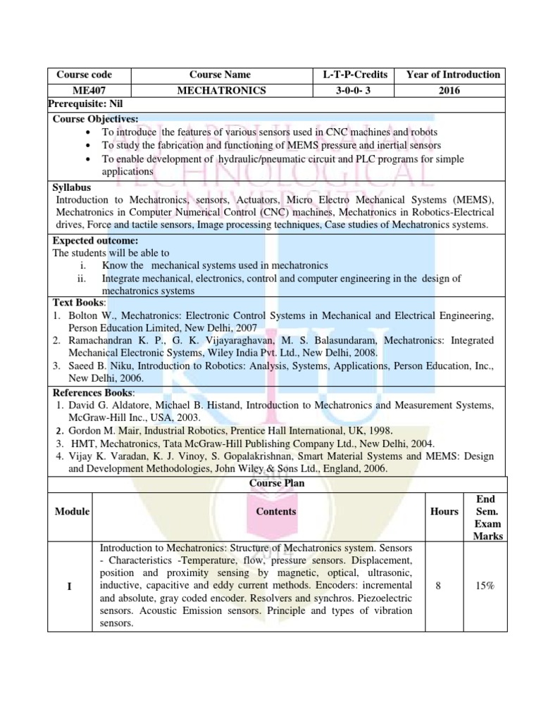 Course Code Course Name L-T-P-Credits Year of Introduction ME407 ... Course Code Course Name L-T-P-Credits Year of Introduction ME407 ...