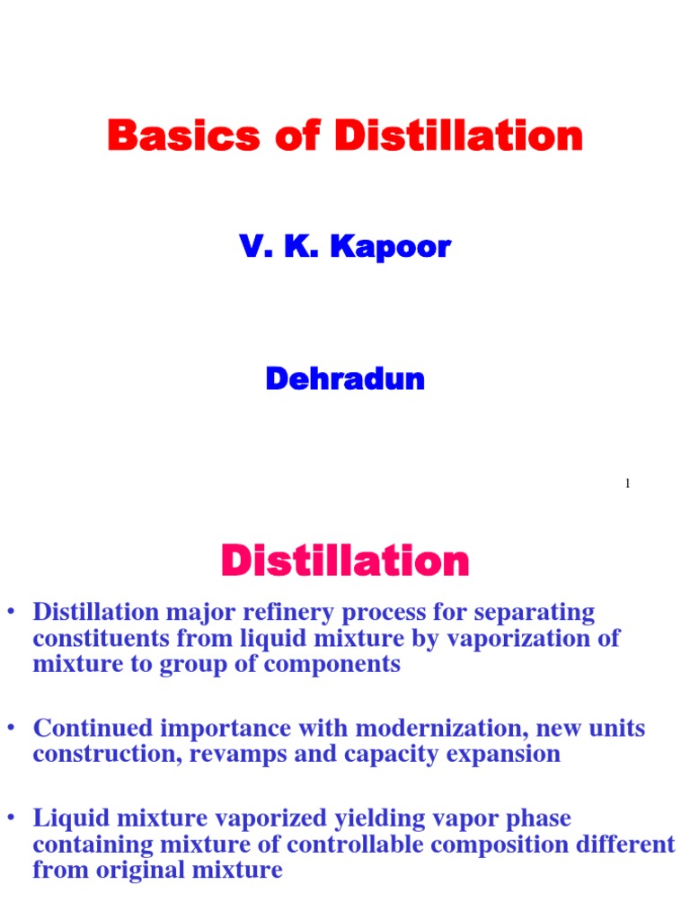 Basics of Distillation | PDF | Distillation | Transparent Materials
