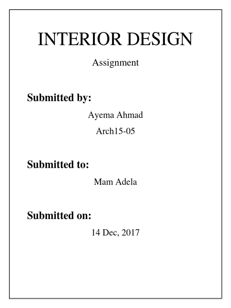 Interior Design: Submitted by | PDF
