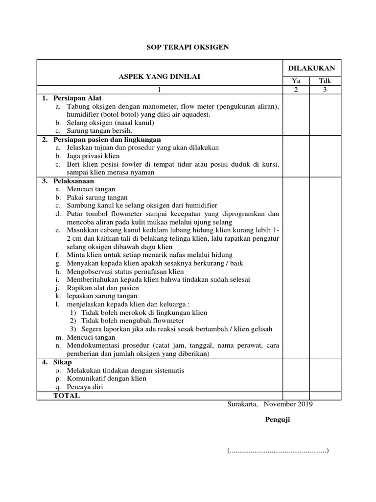 SOP Terapi Oksigen dan Fisioterapi Dada Pada Anak | PDF