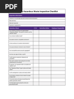 Weekly Hazardous Waste Inspection Checklist | PDF