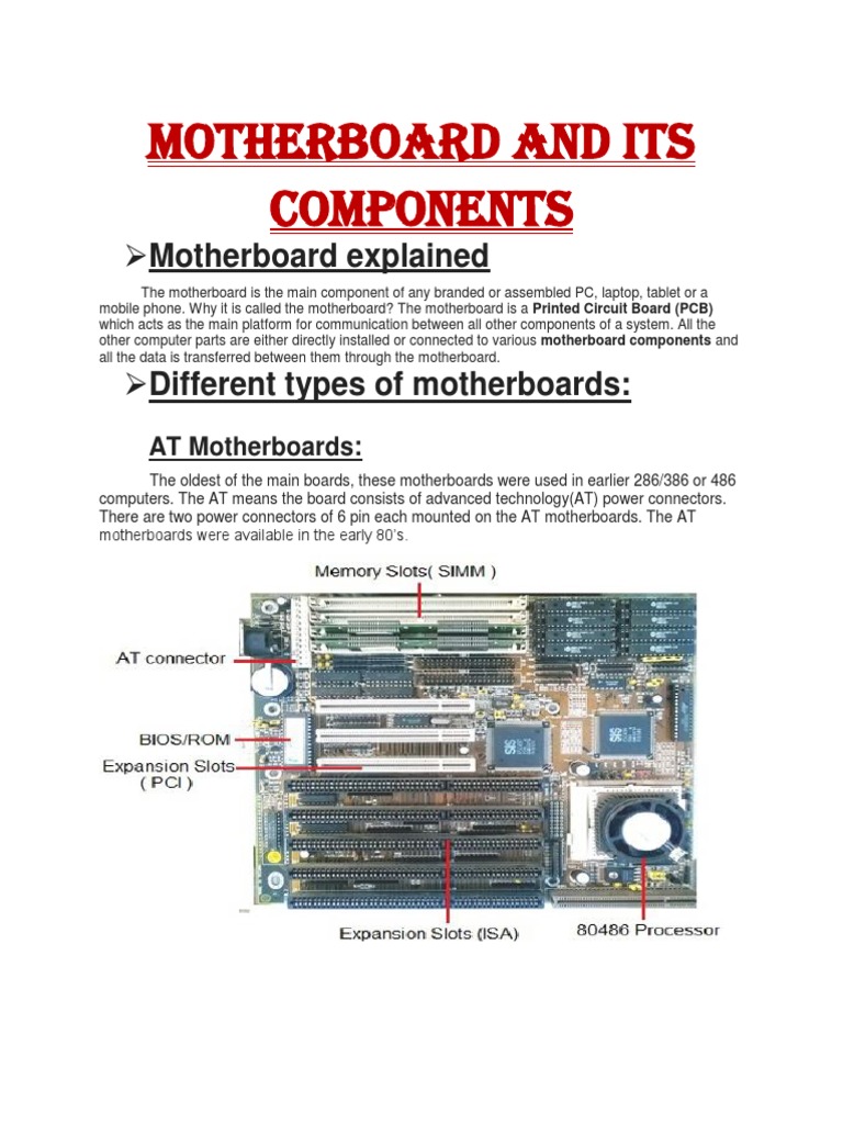 Motherboard and Its Components | PDF | Classes Of Computers ...