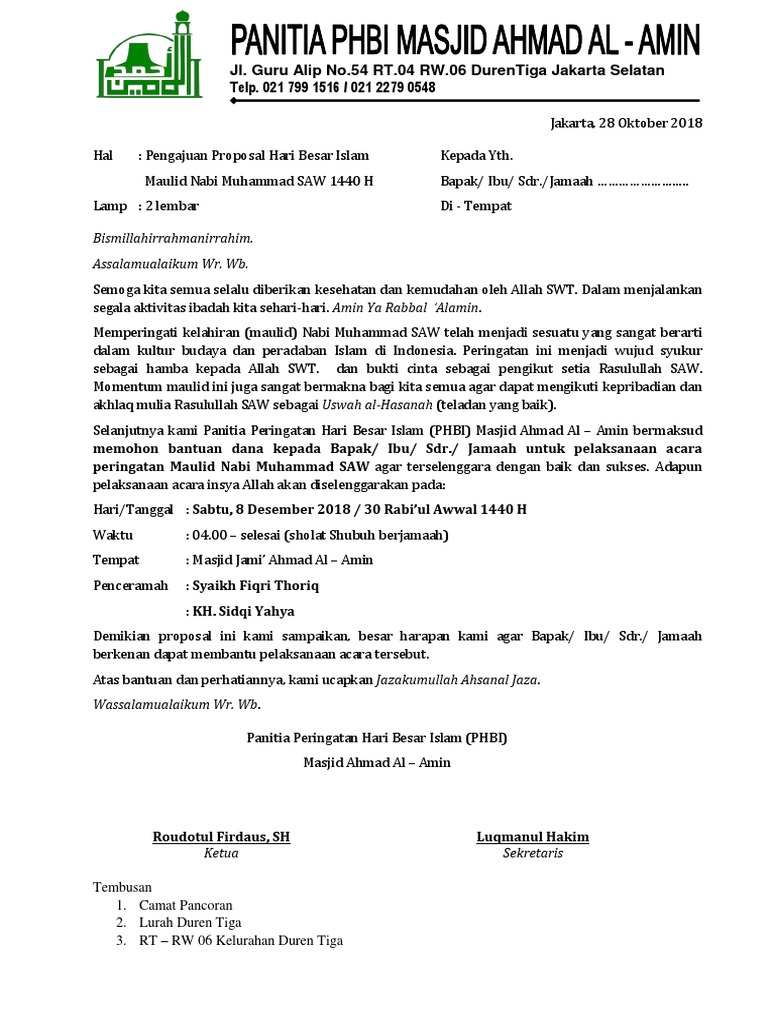 Contoh Surat PHBI | PDF