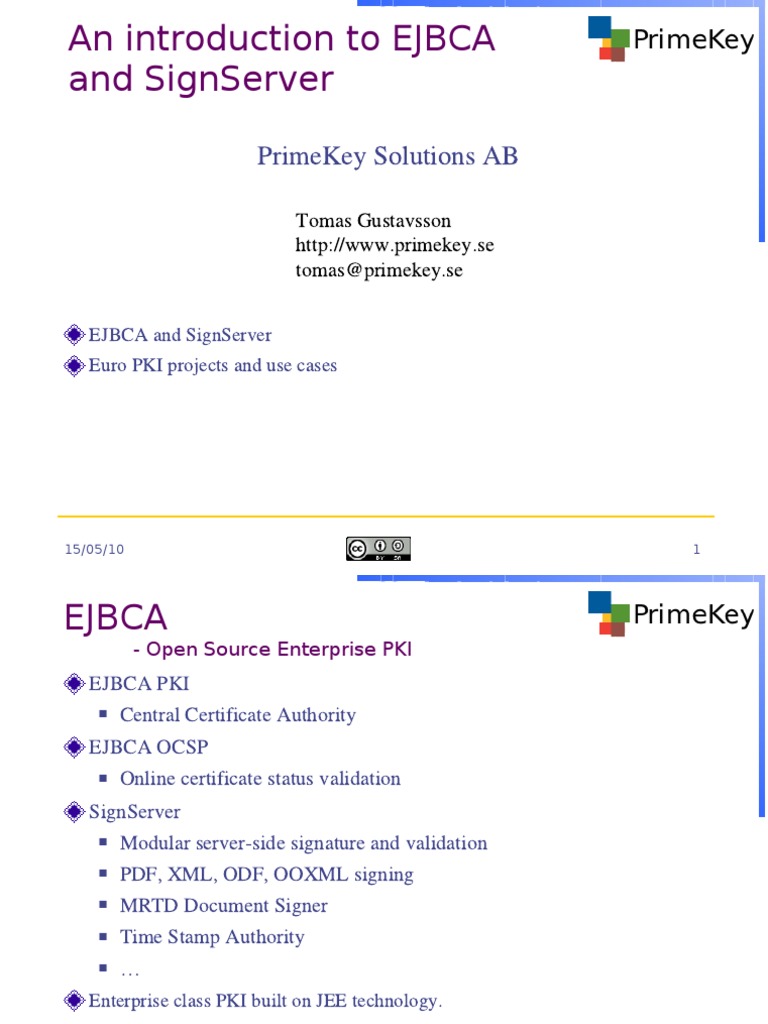 An Introduction To EJBCA and SignServer PDF | PDF | Public Key ...