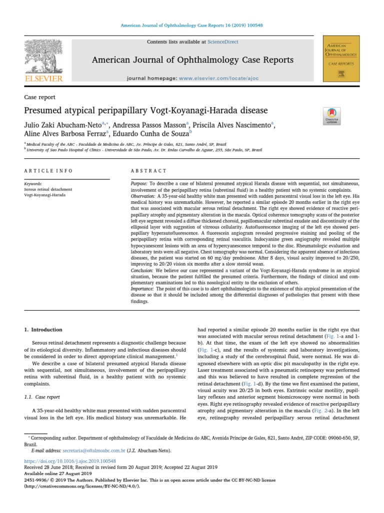 American Journal of Ophthalmology Case Reports | PDF | Eye | Medicine