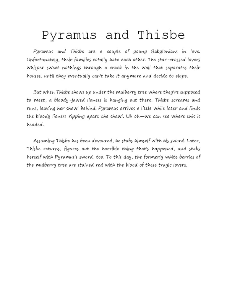 Pyramus and Thisbe | PDF