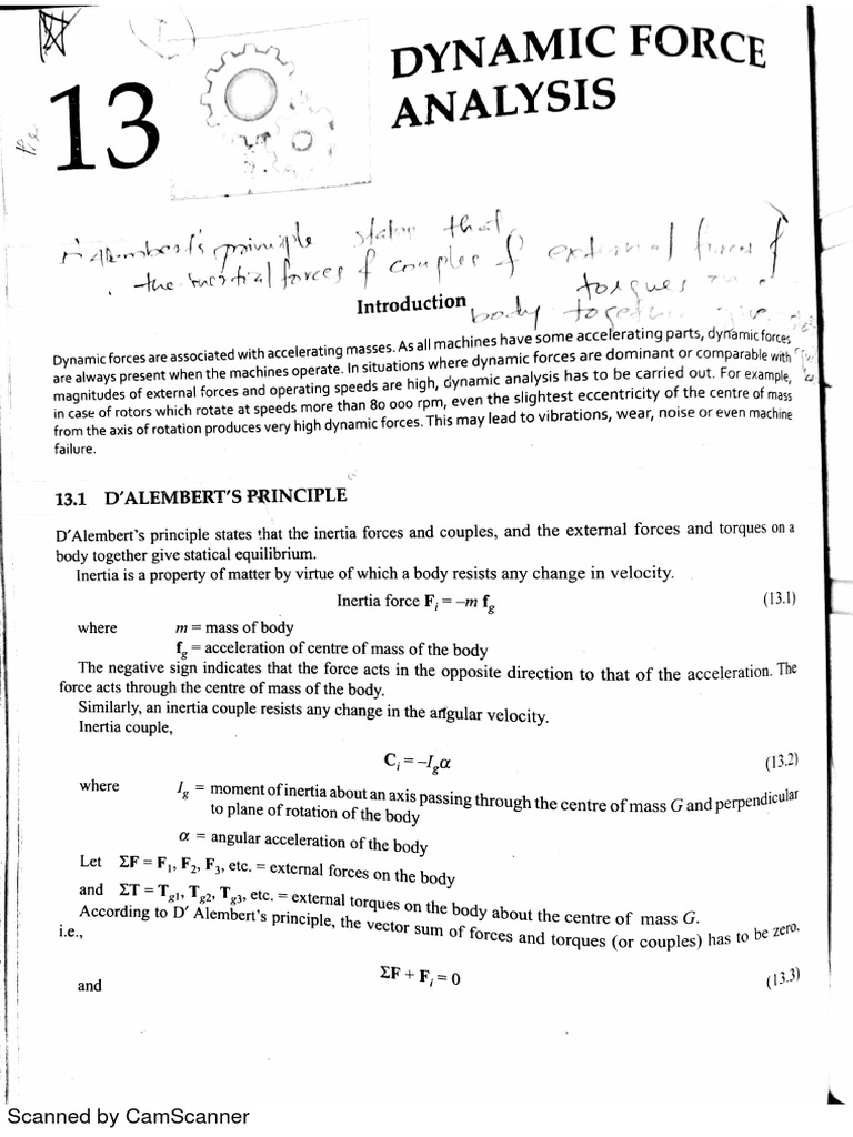 Dynamic Force Analysis | PDF